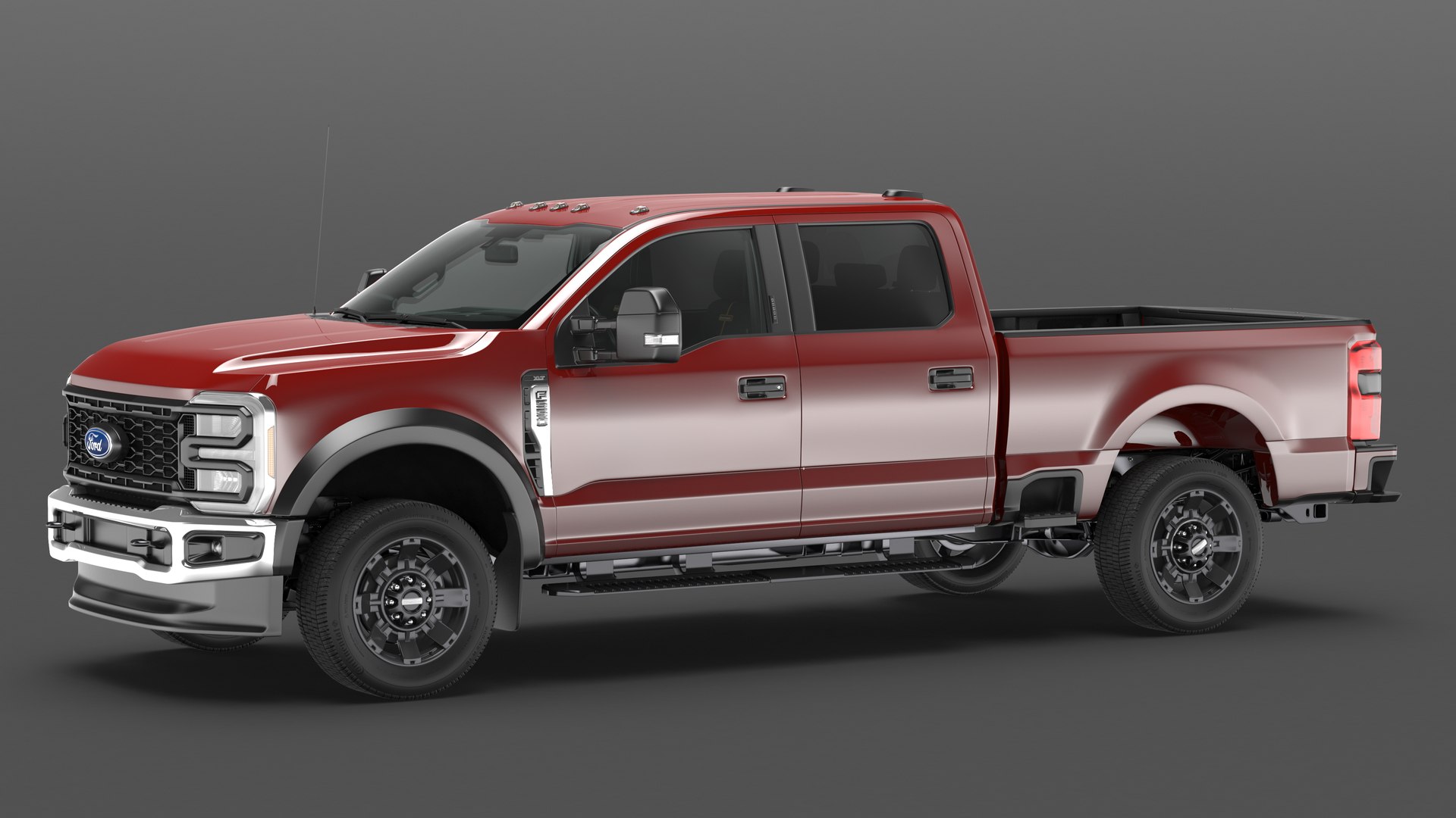 3D Ford Super Duty F550 Pickup Red Rigged - TurboSquid 2097573