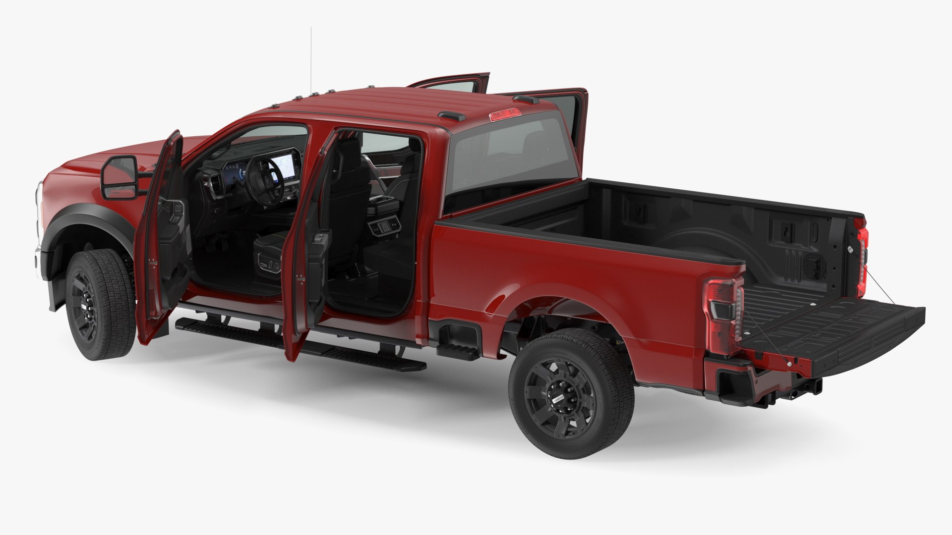 3D Ford Super Duty F550 Pickup Red Rigged - TurboSquid 2097573