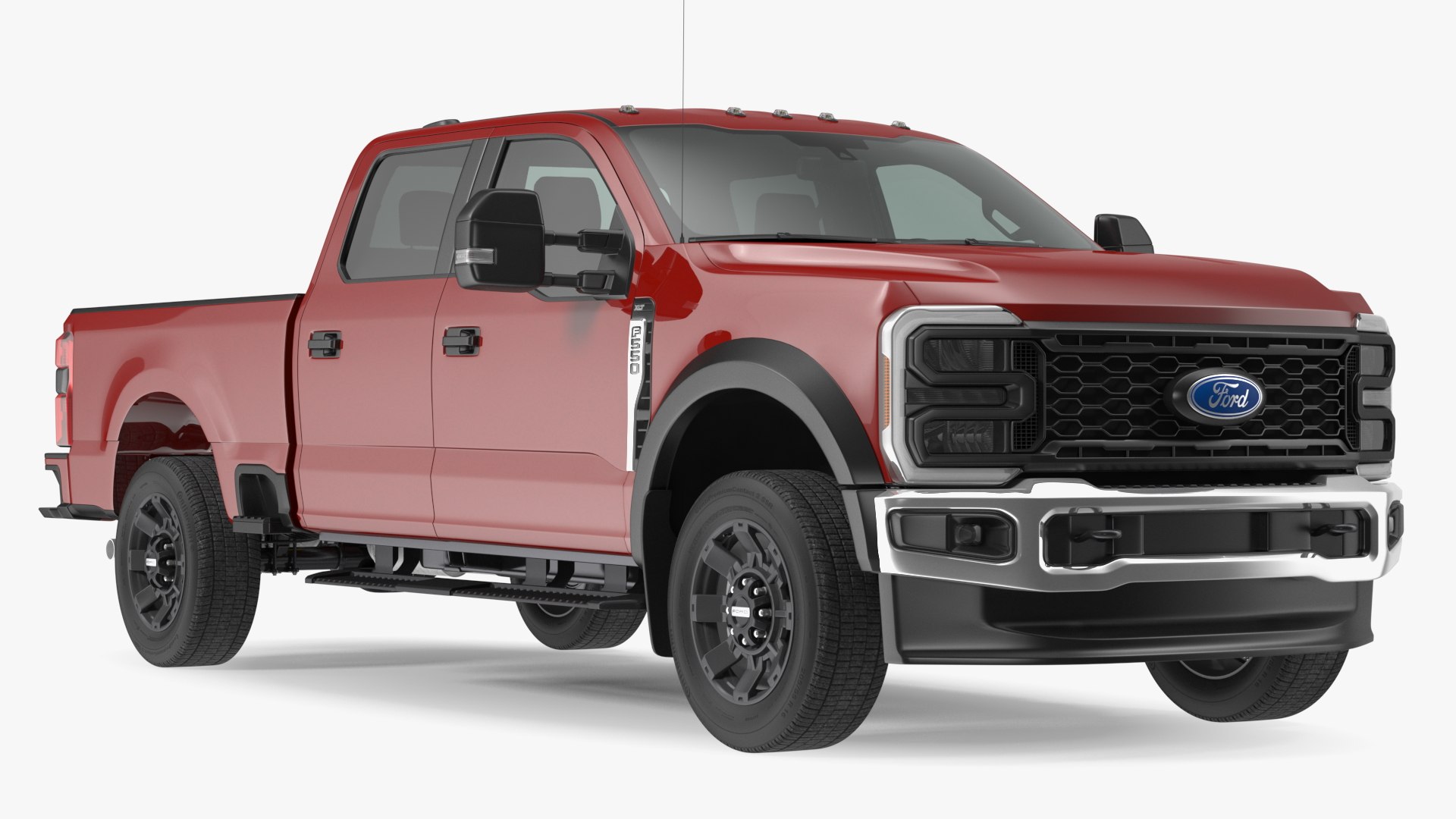 3D Ford Super Duty F550 Pickup Red Rigged - TurboSquid 2097573