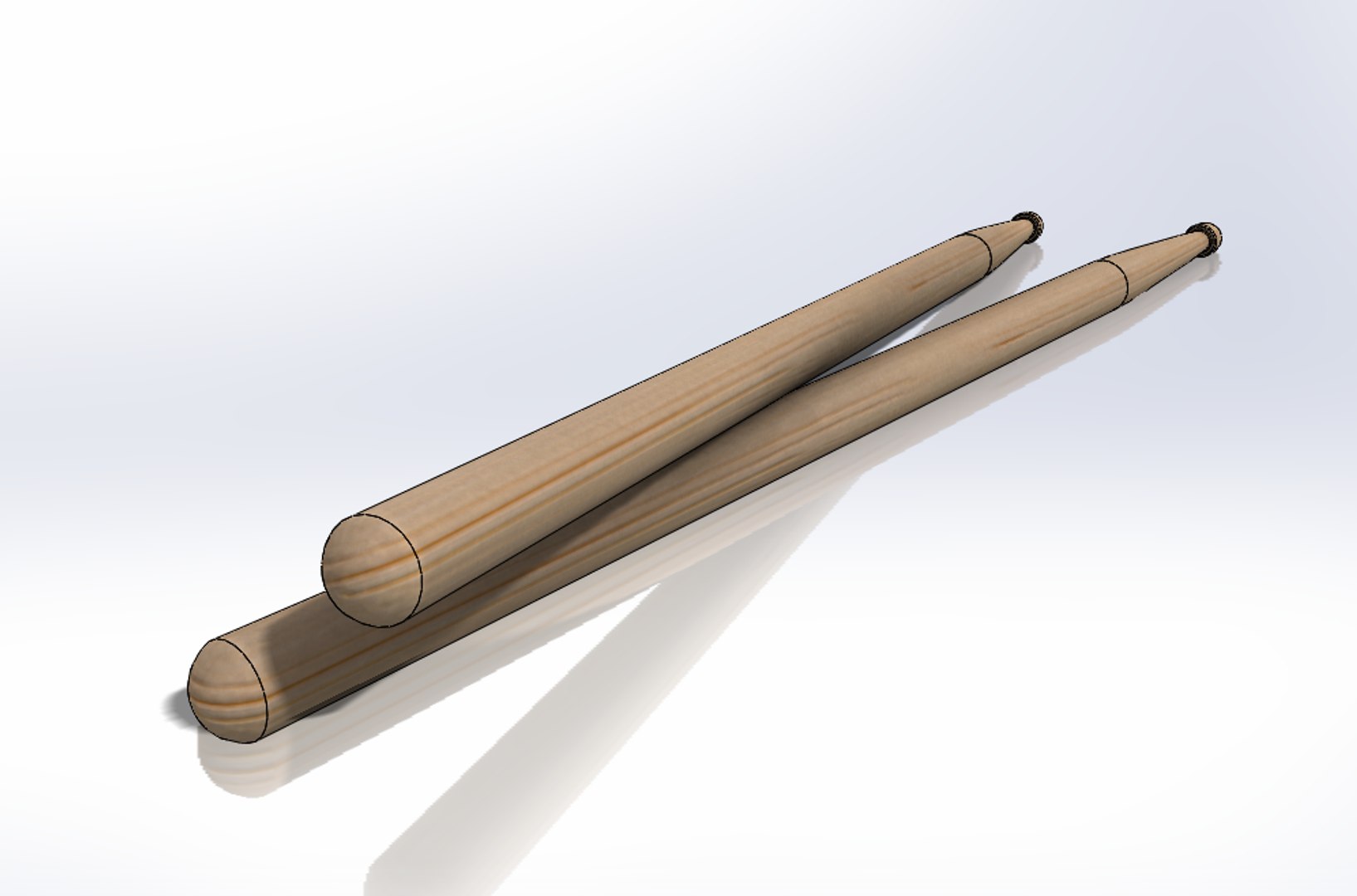 Drum Sticks 2b 3d Model