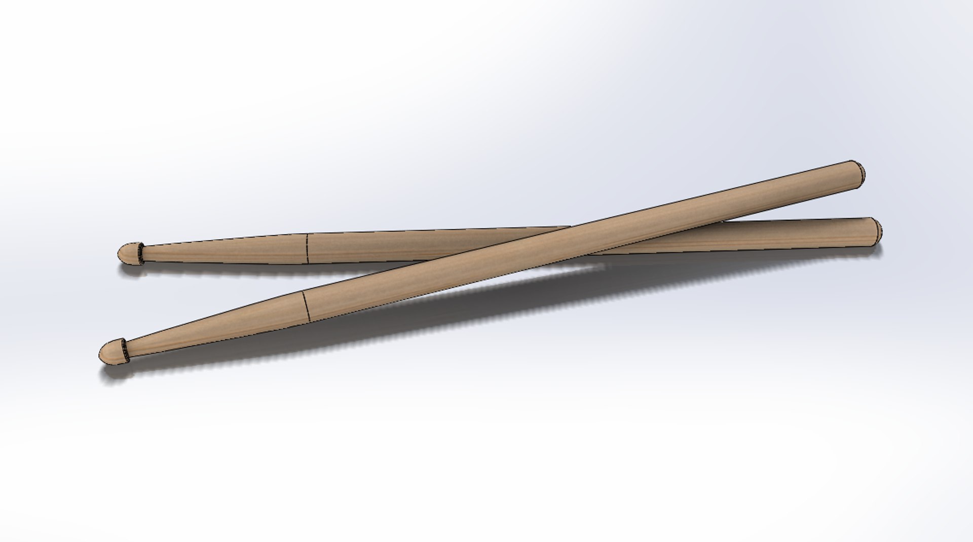 Drum Sticks 2b 3d Model