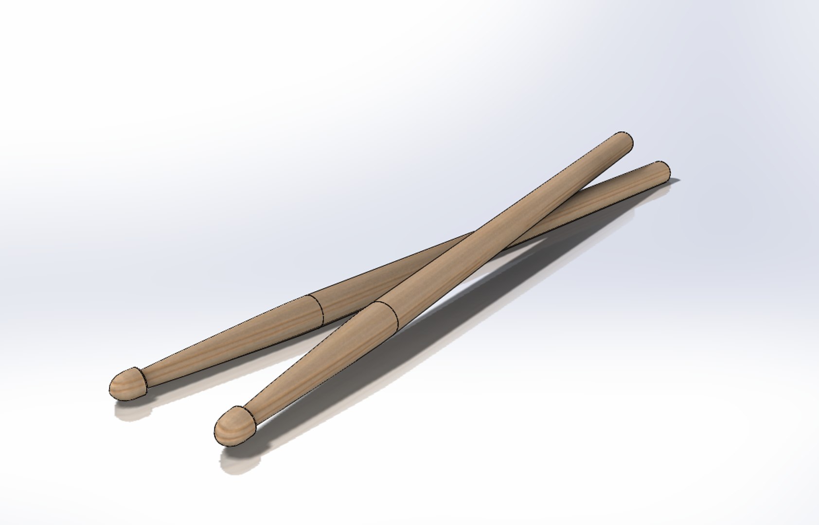 Drum Sticks 2b 3d Model