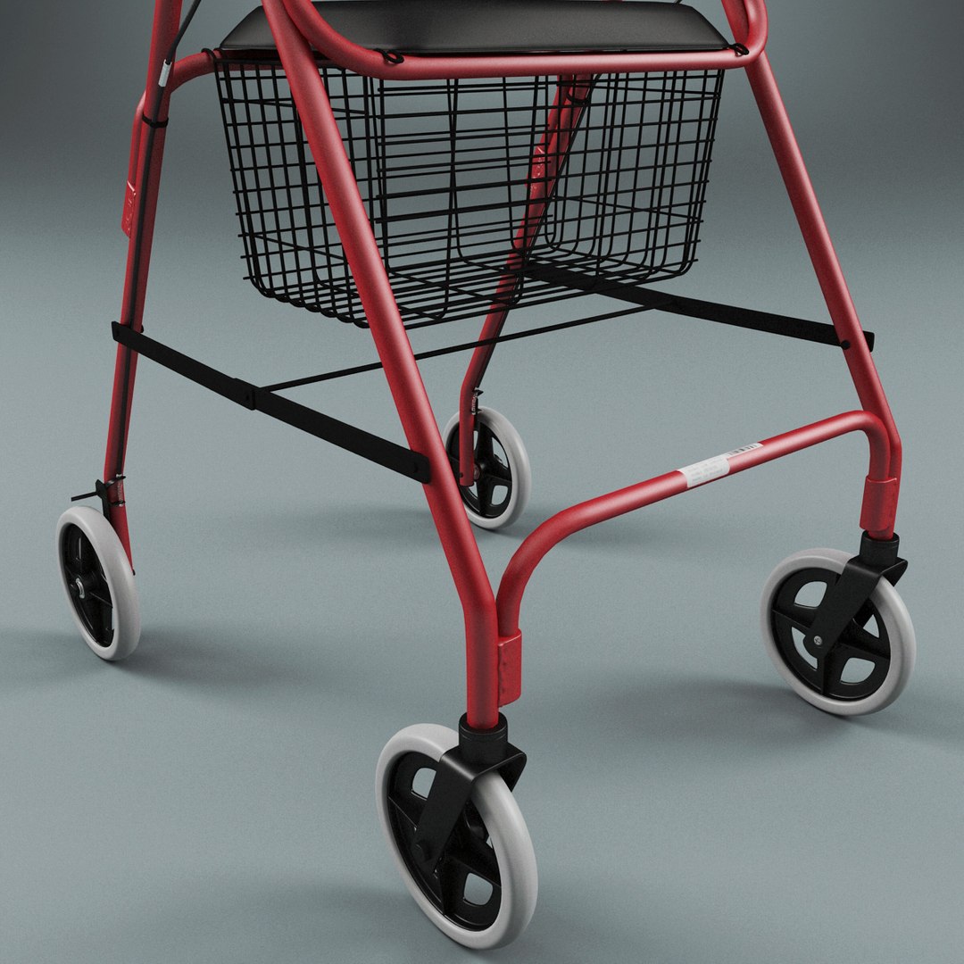 3d Model Folding 4 Wheel Walker