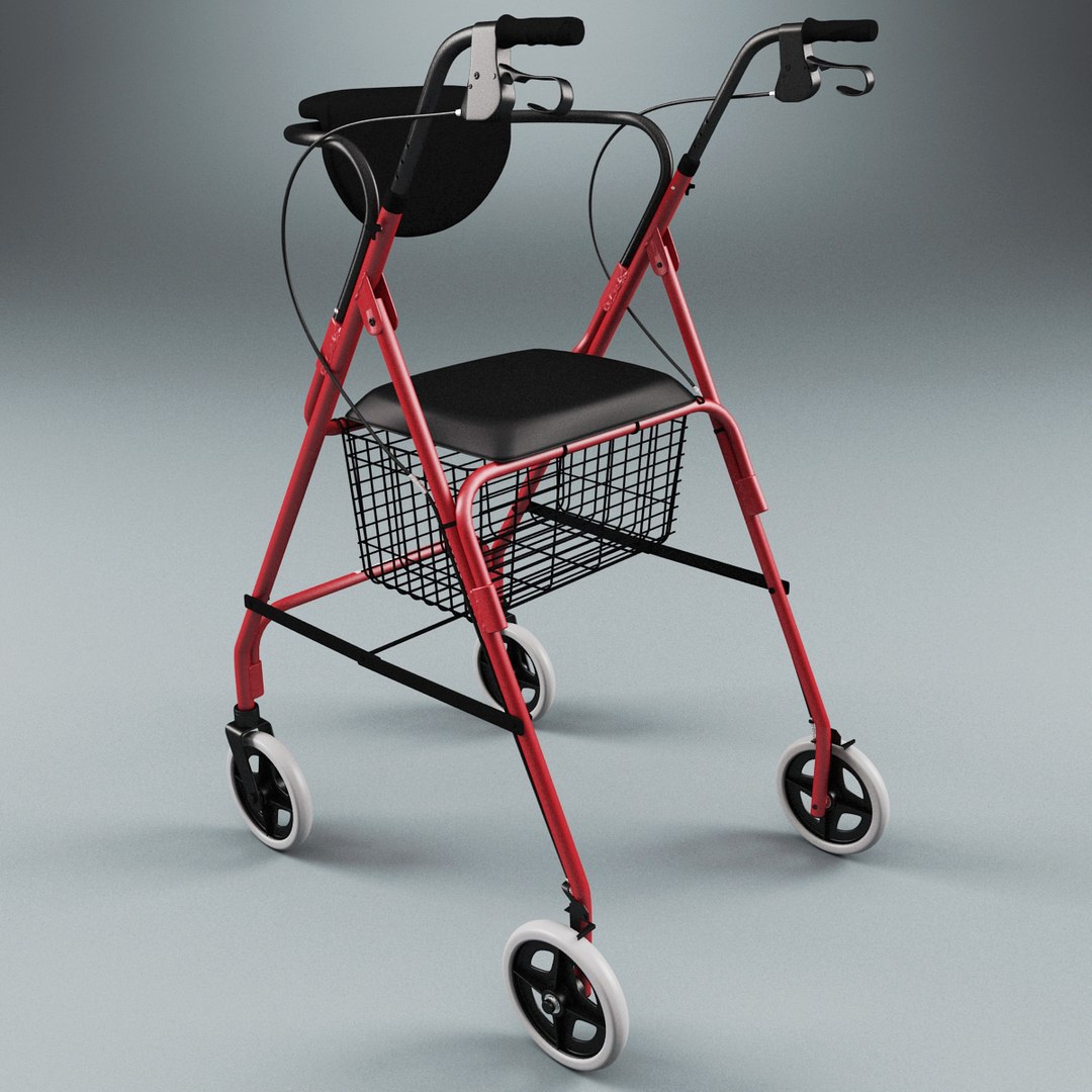3d Model Folding 4 Wheel Walker