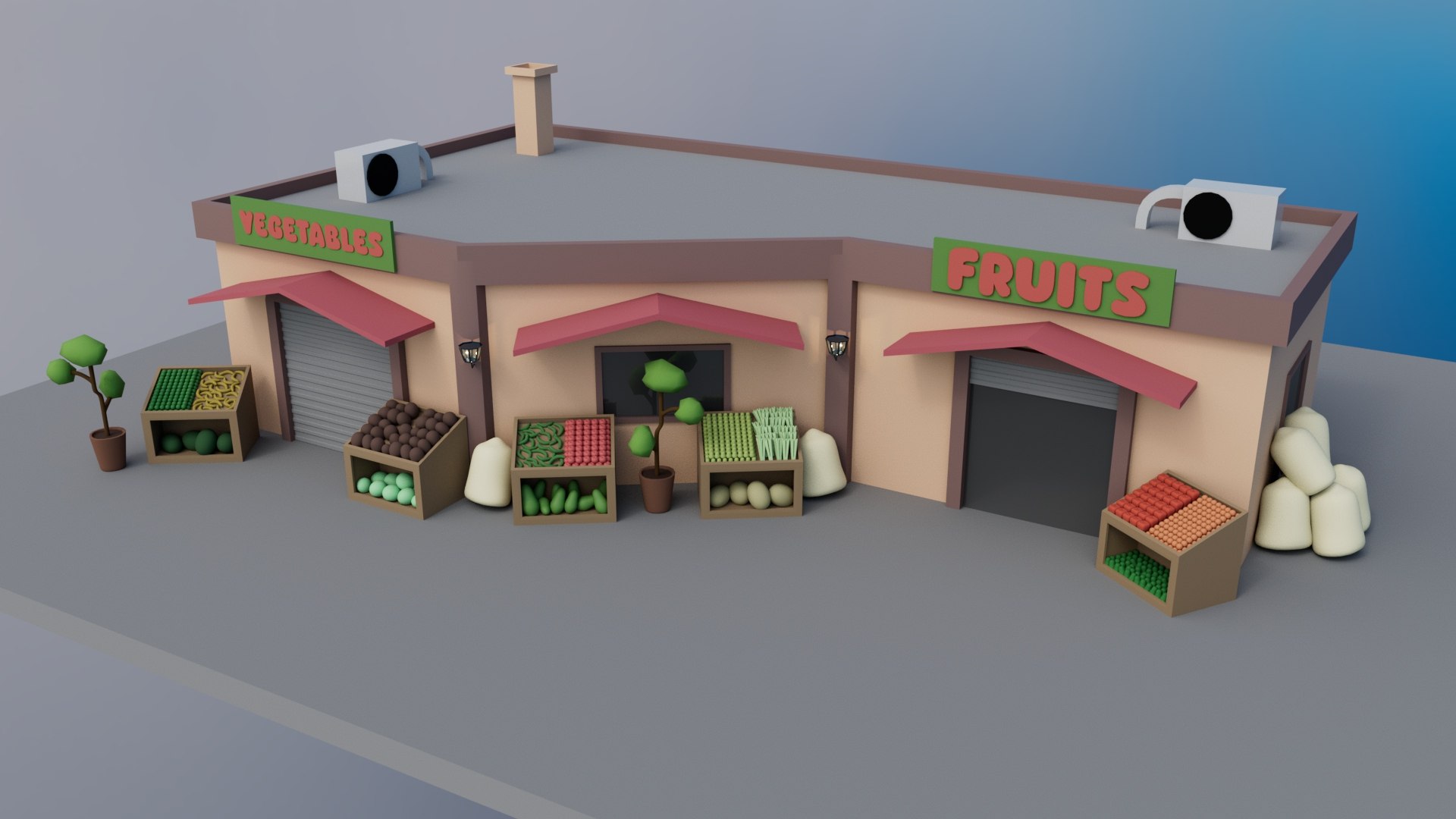 FRUIT AND VEGETABLE STORE Model - TurboSquid 2224916