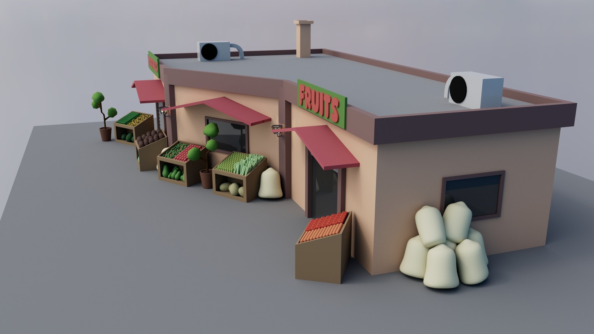 FRUIT AND VEGETABLE STORE Model - TurboSquid 2224916