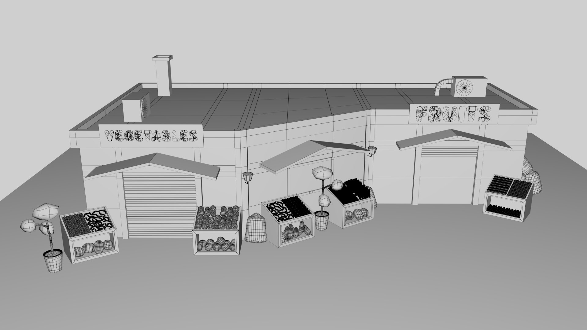 FRUIT AND VEGETABLE STORE Model - TurboSquid 2224916
