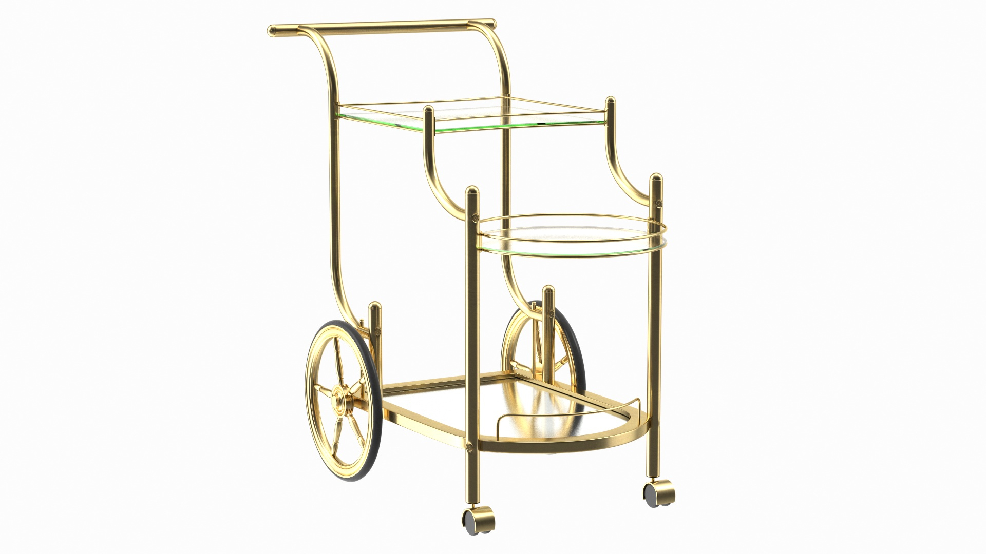 Luxury Golden Serving Trolley Model - TurboSquid 1511314