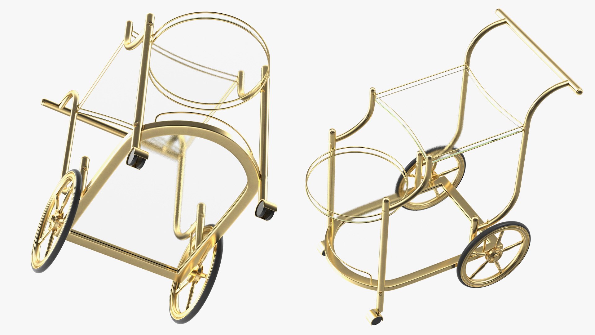 Luxury Golden Serving Trolley Model - TurboSquid 1511314