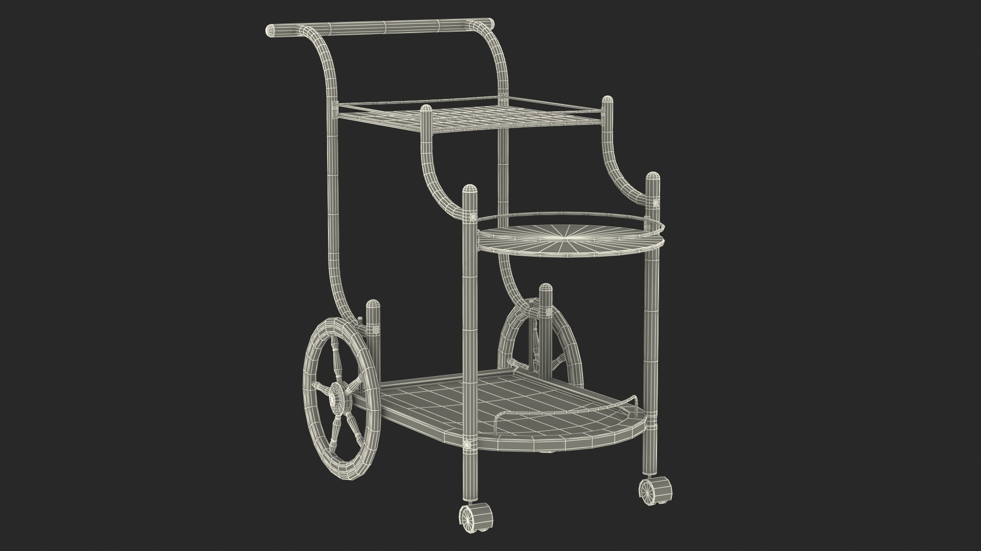 Luxury Golden Serving Trolley Model - TurboSquid 1511314