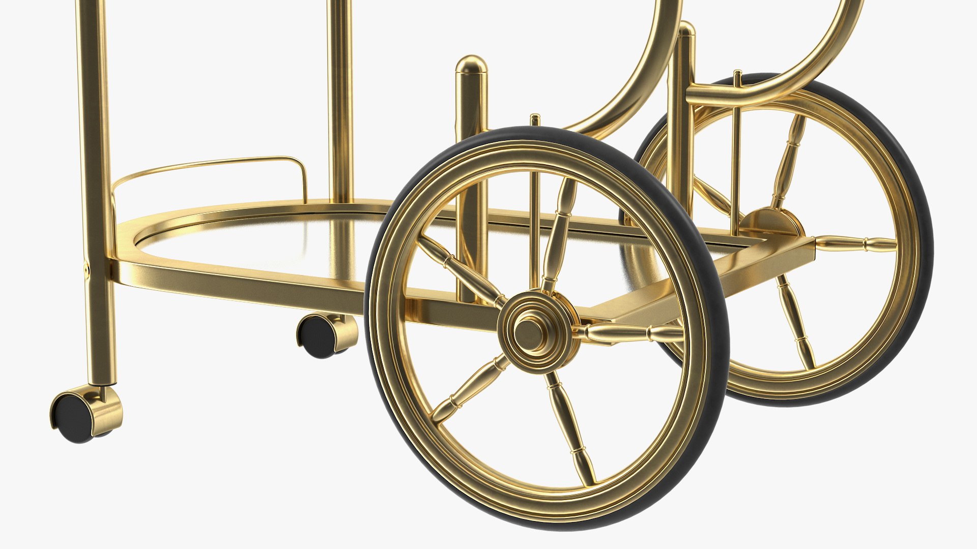 Luxury Golden Serving Trolley Model - TurboSquid 1511314