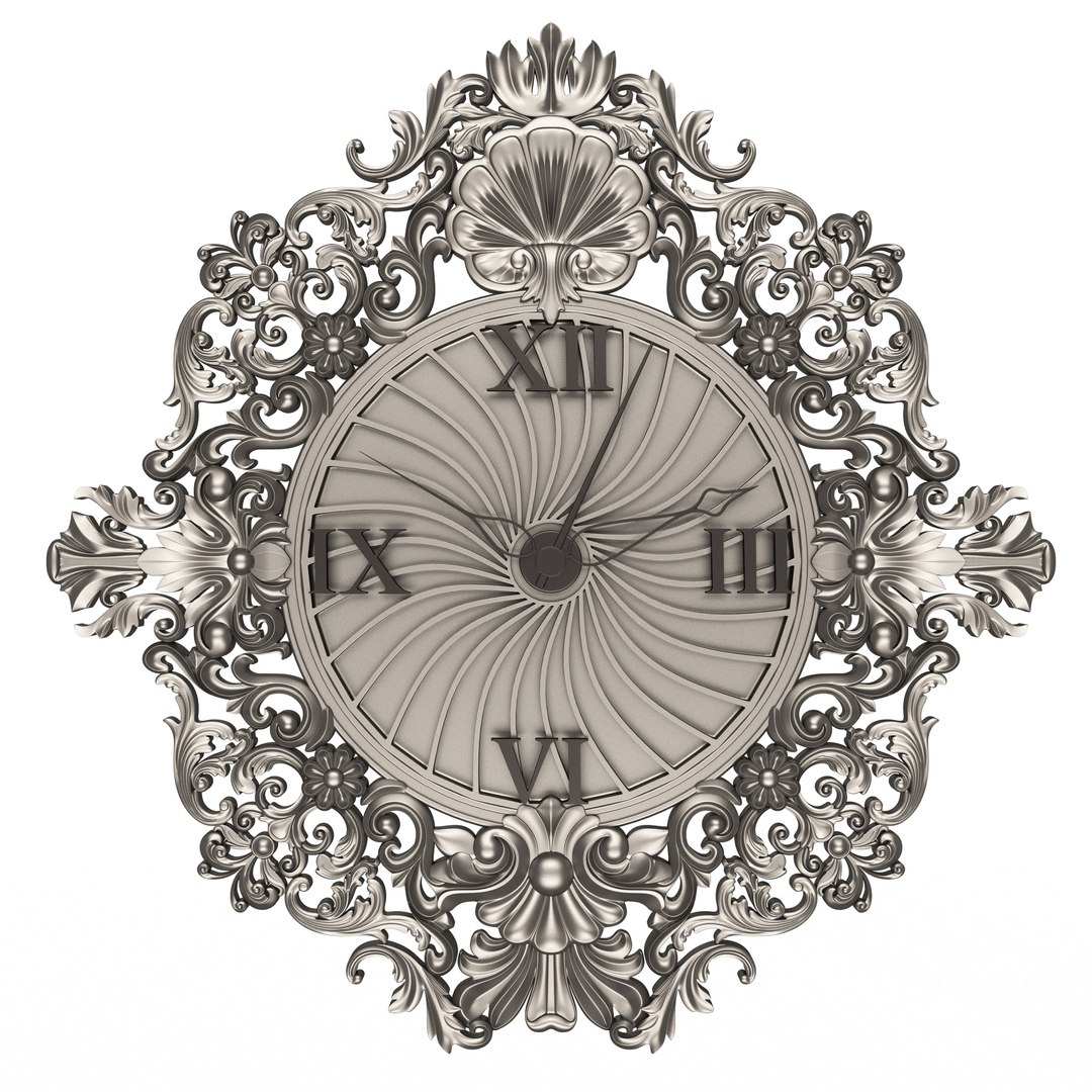 Classic Wall Clock 010 Chrome 3D Model - TurboSquid 2137375