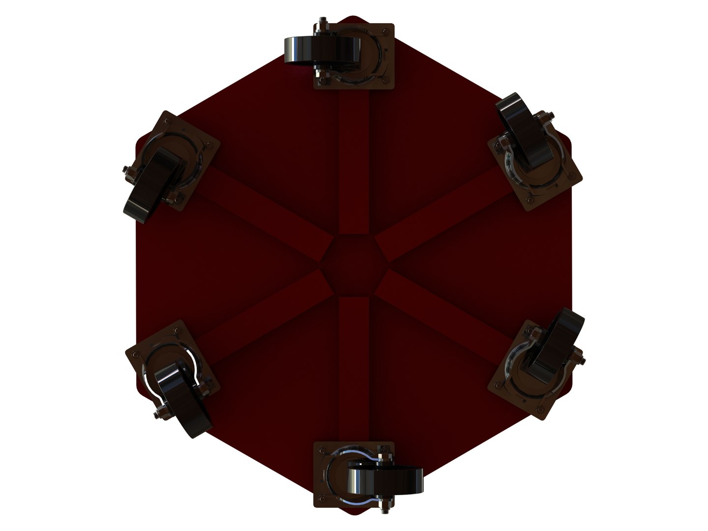 3D Model Hex Platform Trolley Base Only - TurboSquid 2167022