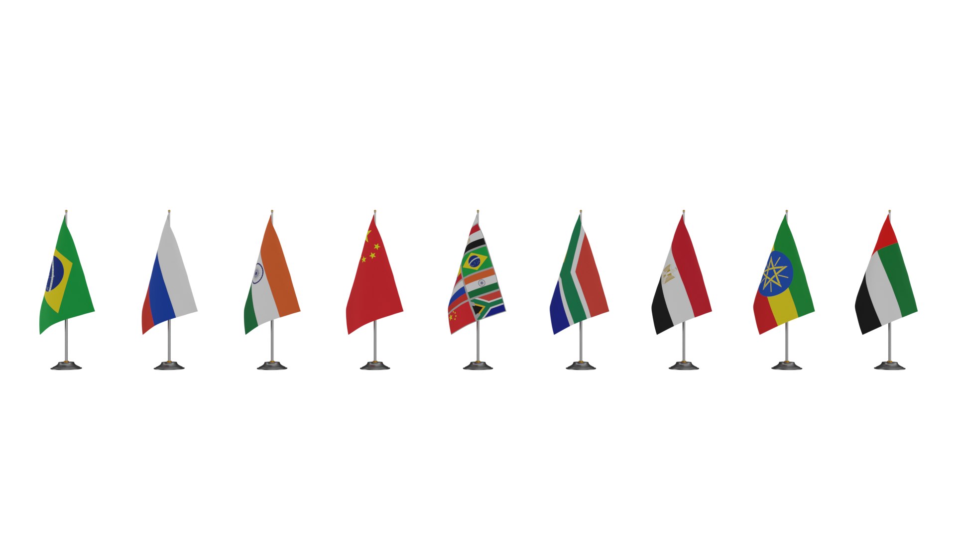 BRICS Countries Table Flags 3D Model - TurboSquid 2299130