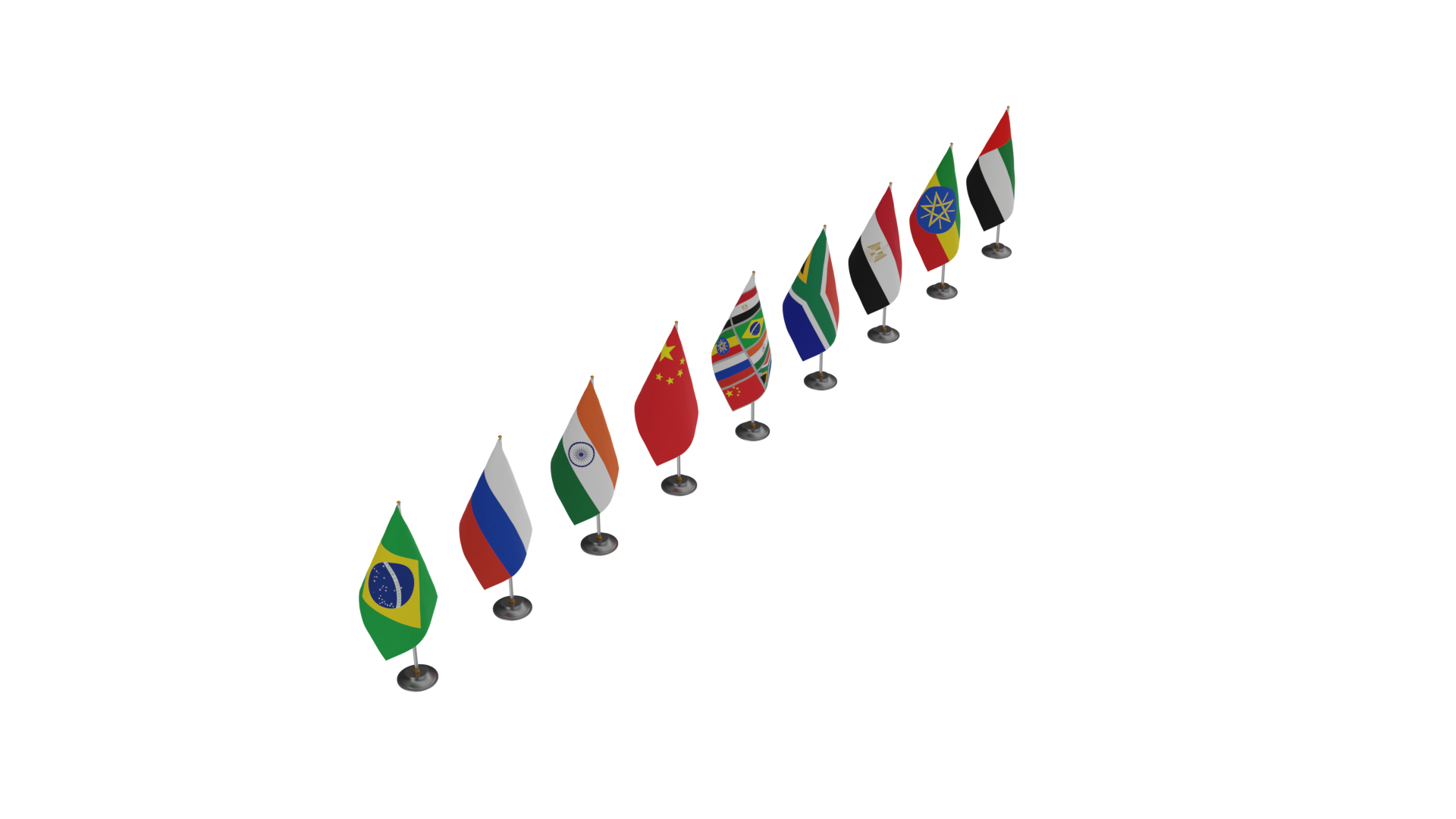 BRICS Countries Table Flags 3D Model - TurboSquid 2299127