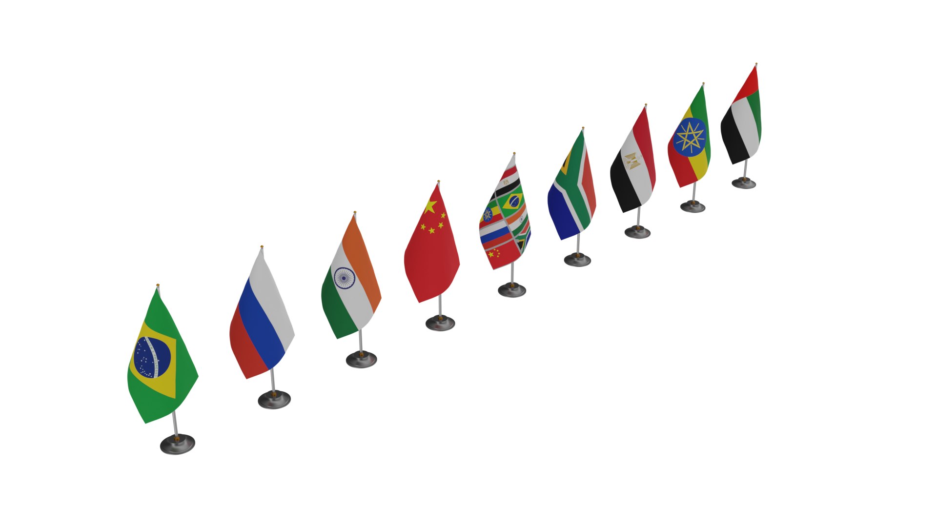 BRICS Countries Table Flags 3D Model - TurboSquid 2299127