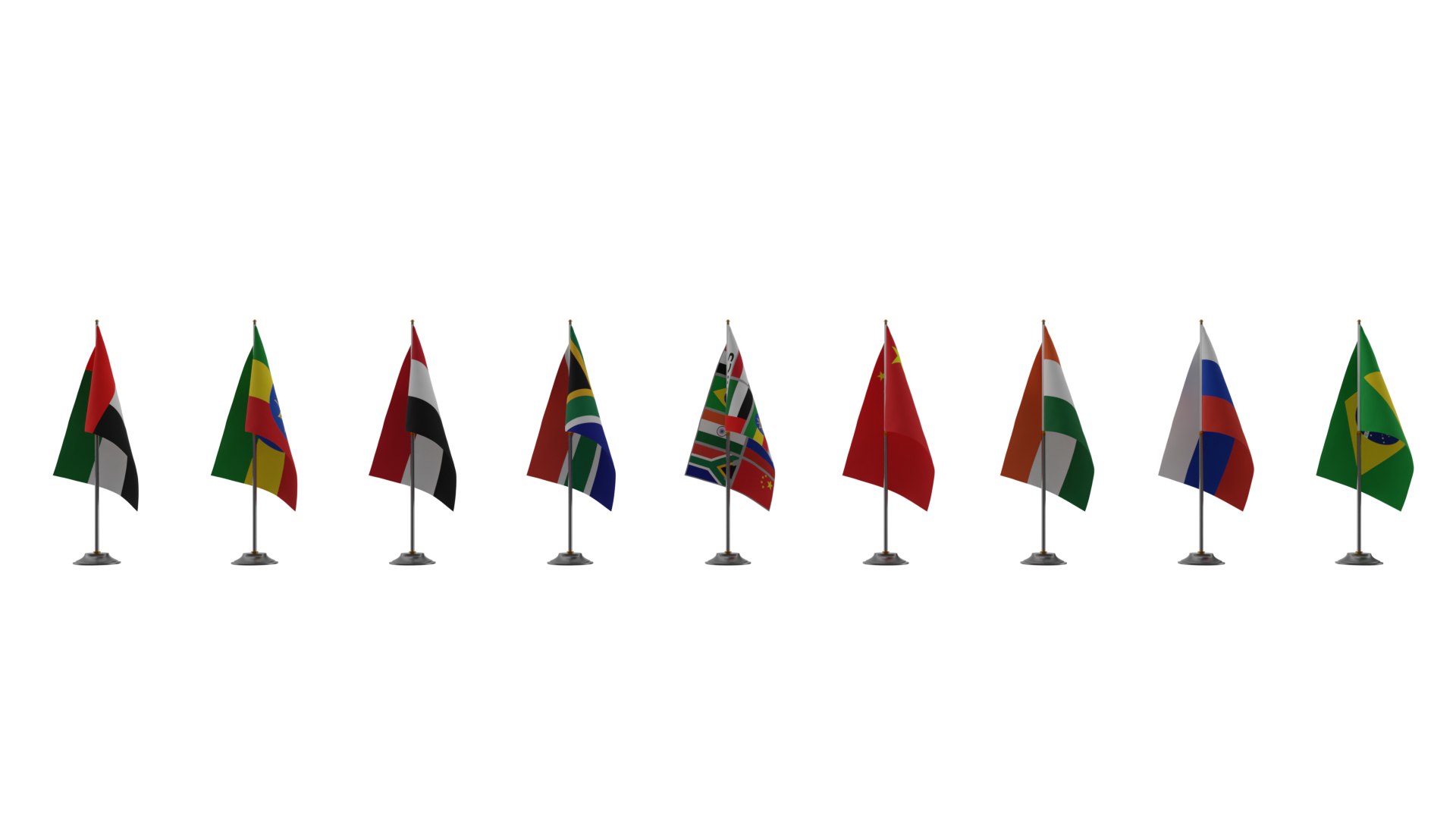 BRICS Countries Table Flags 3D Model - TurboSquid 2299127
