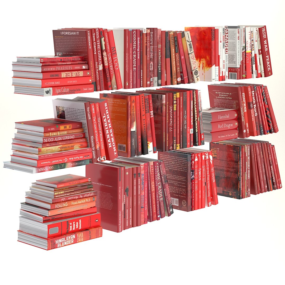 3d red books set