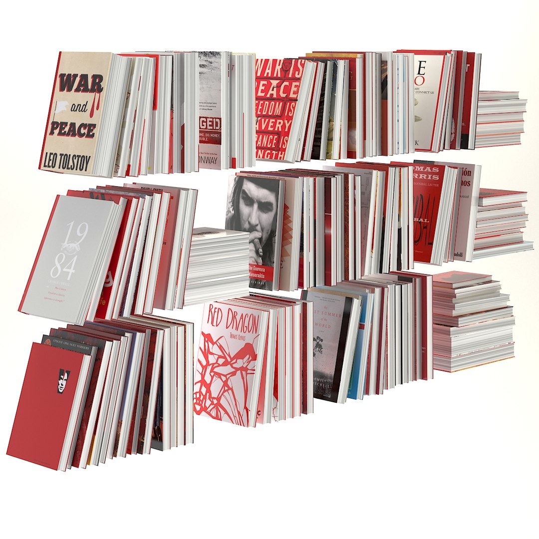 3d red books set