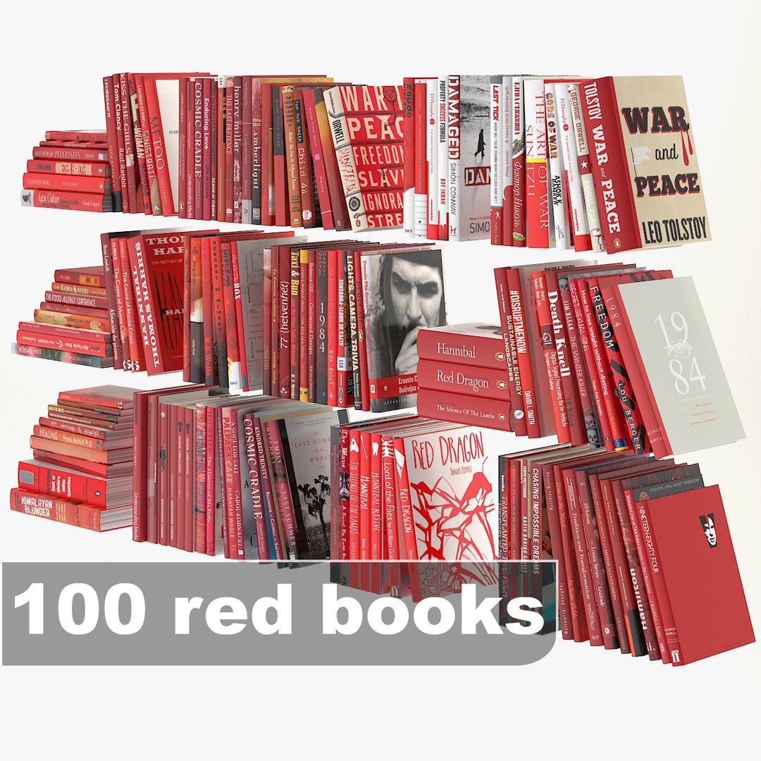 3d red books set