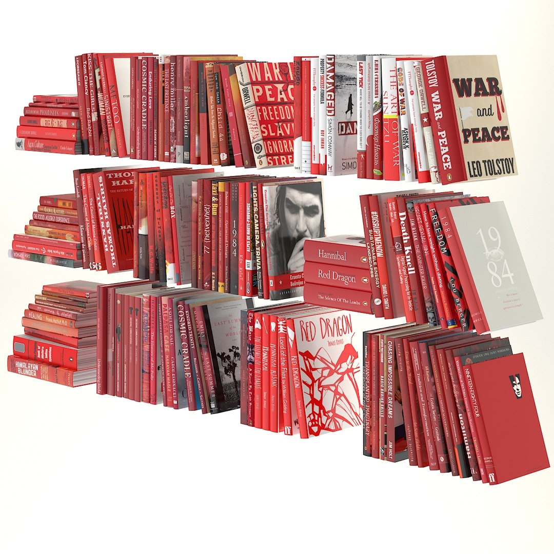 3d red books set