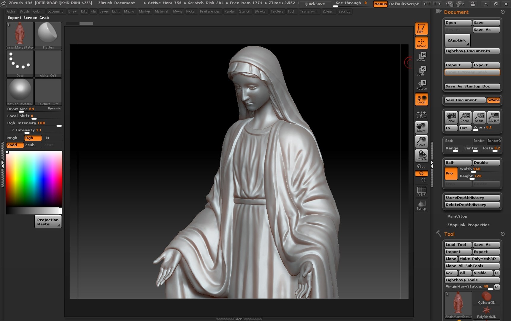 3ds Max Virgin Mary Statue