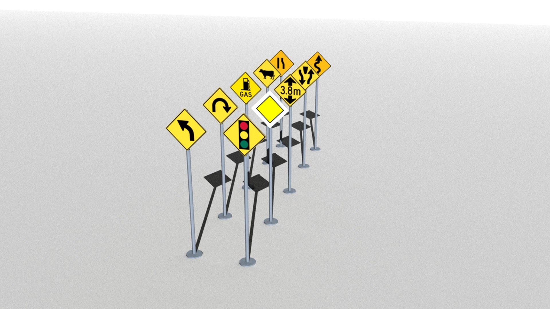 3D Model Traffic Signs Package - TurboSquid 1234930