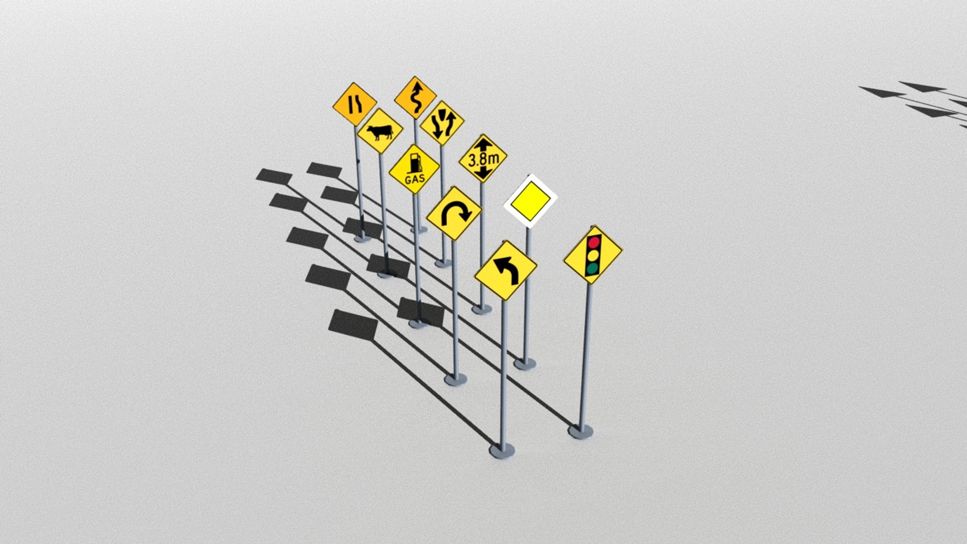 3D Model Traffic Signs Package - TurboSquid 1234930