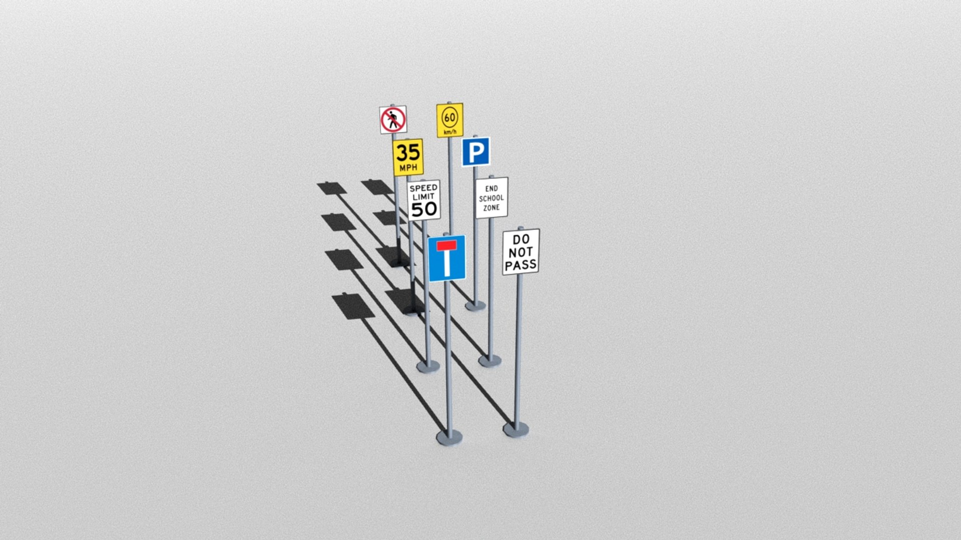 3D Model Traffic Signs Package - TurboSquid 1234930