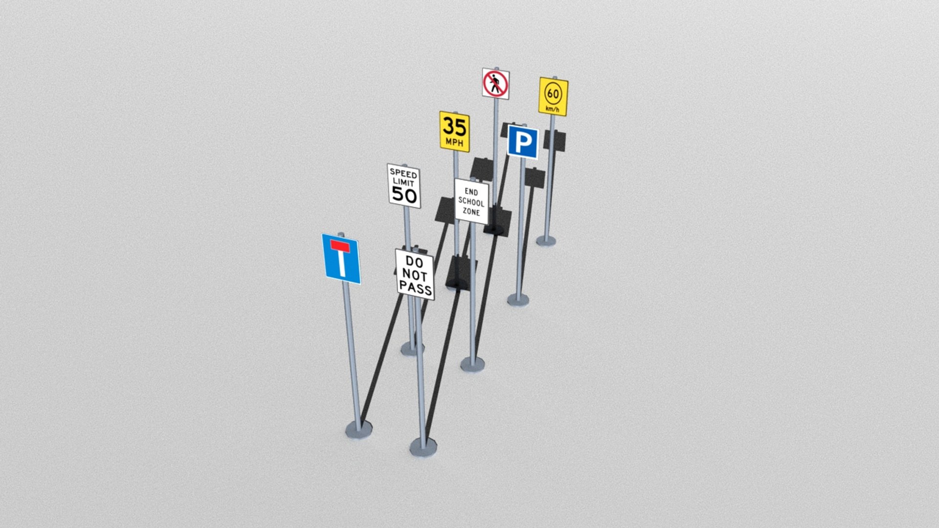 3D Model Traffic Signs Package - TurboSquid 1234930