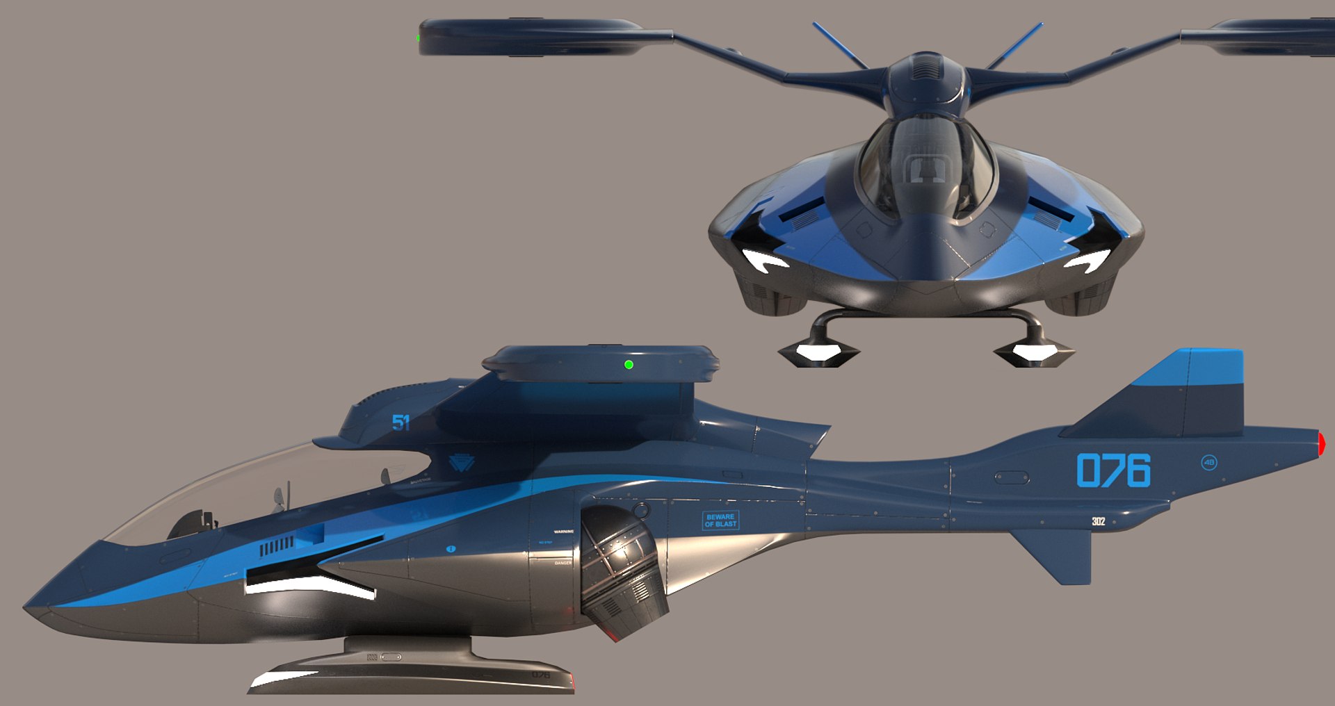 3D concept copter - TurboSquid 1611244