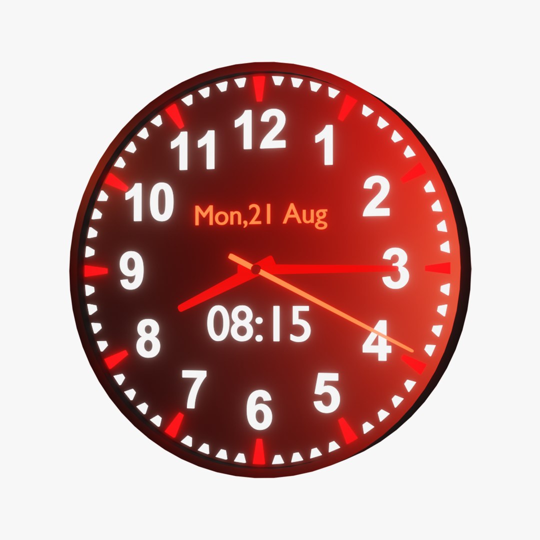 DIgital Wall Clock model - TurboSquid 2114188