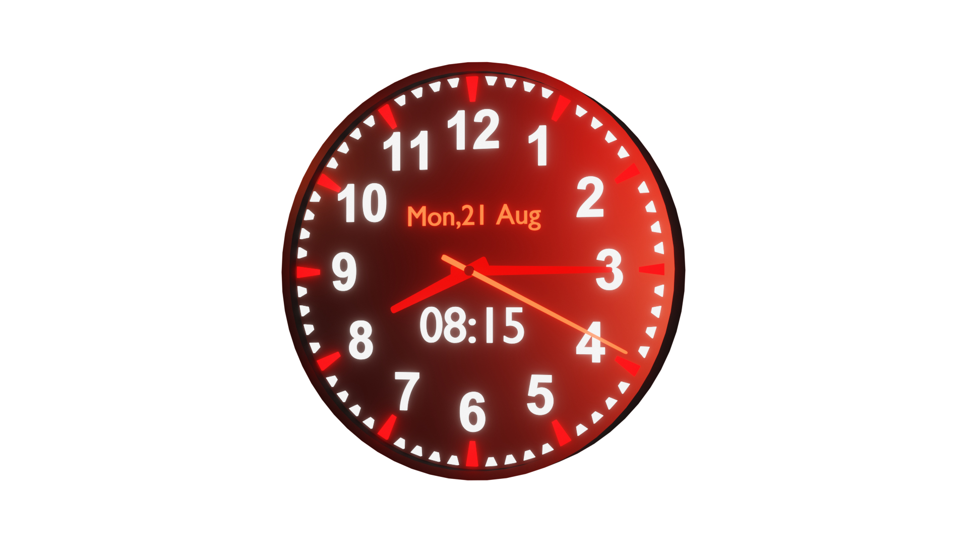 DIgital Wall Clock Model - TurboSquid 2114188