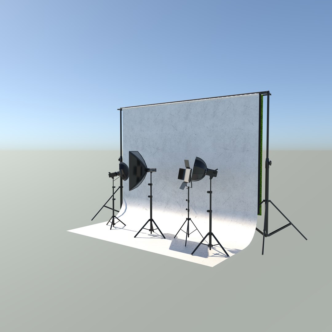 Studio Backdrop And Lights Kit Collection 3D Model 3D Model ...