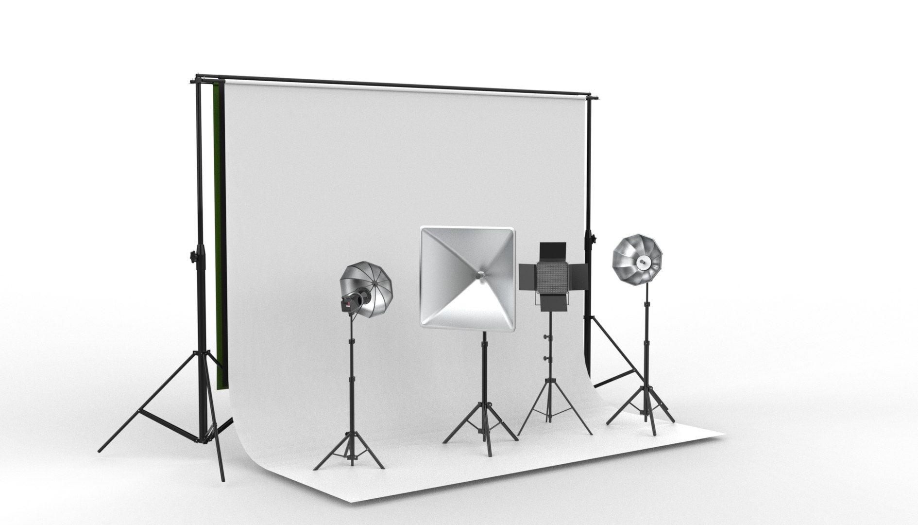 Studio Backdrop And Lights Kit Collection 3D Model 3D Model ...