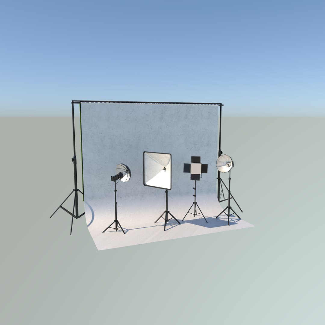Studio Backdrop And Lights Kit Collection 3D Model 3D Model ...