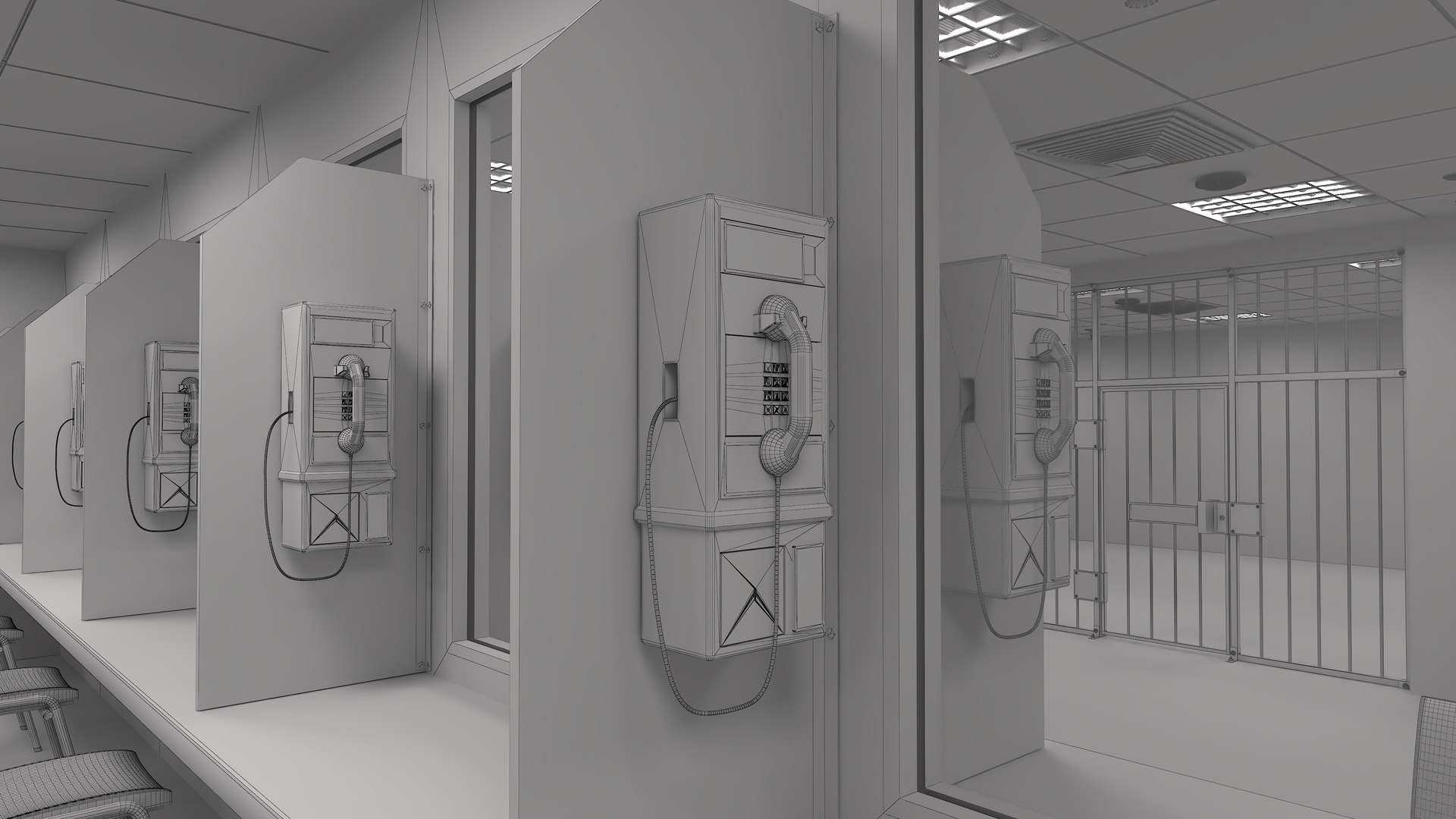 3D Prison Visiting Room - TurboSquid 2343230