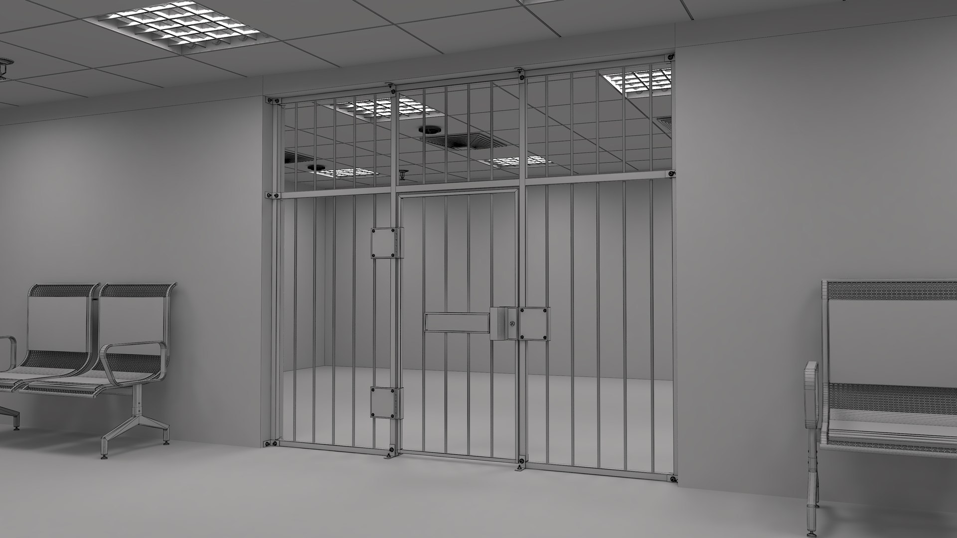 3D Prison Visiting Room - TurboSquid 2343230