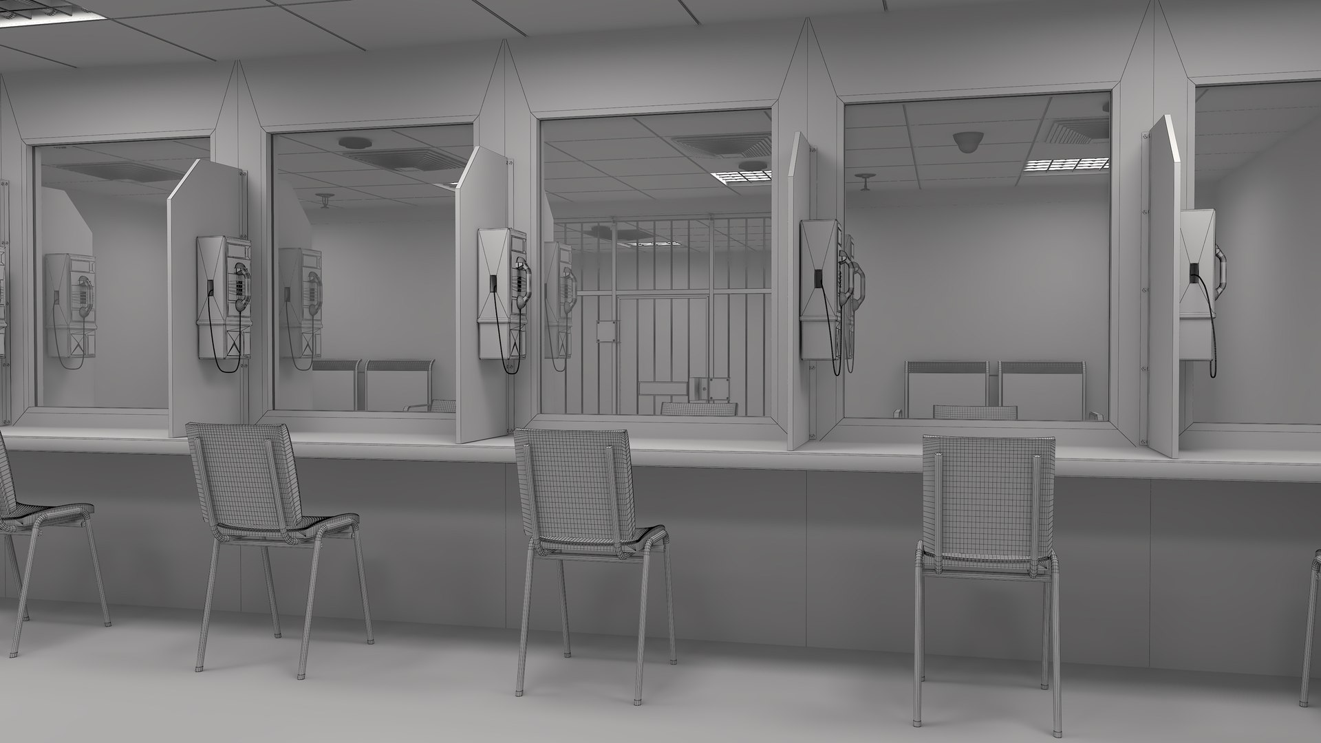 3D Prison Visiting Room - TurboSquid 2343230