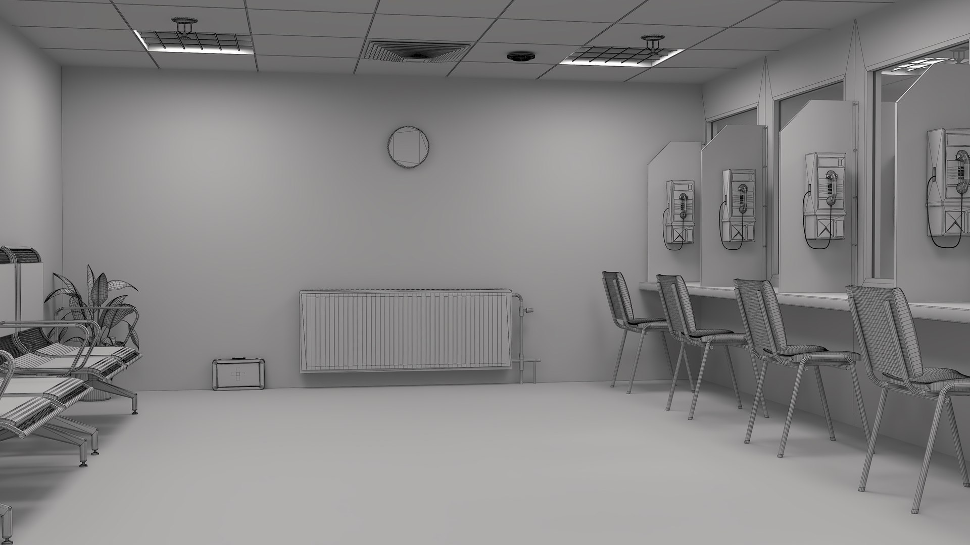 3D Prison Visiting Room - TurboSquid 2343230