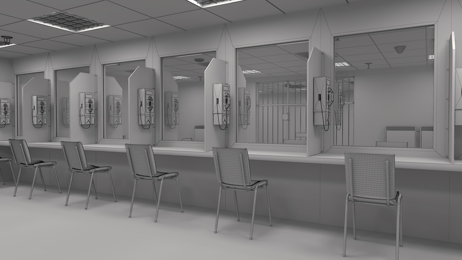 3D Prison Visiting Room - TurboSquid 2343230