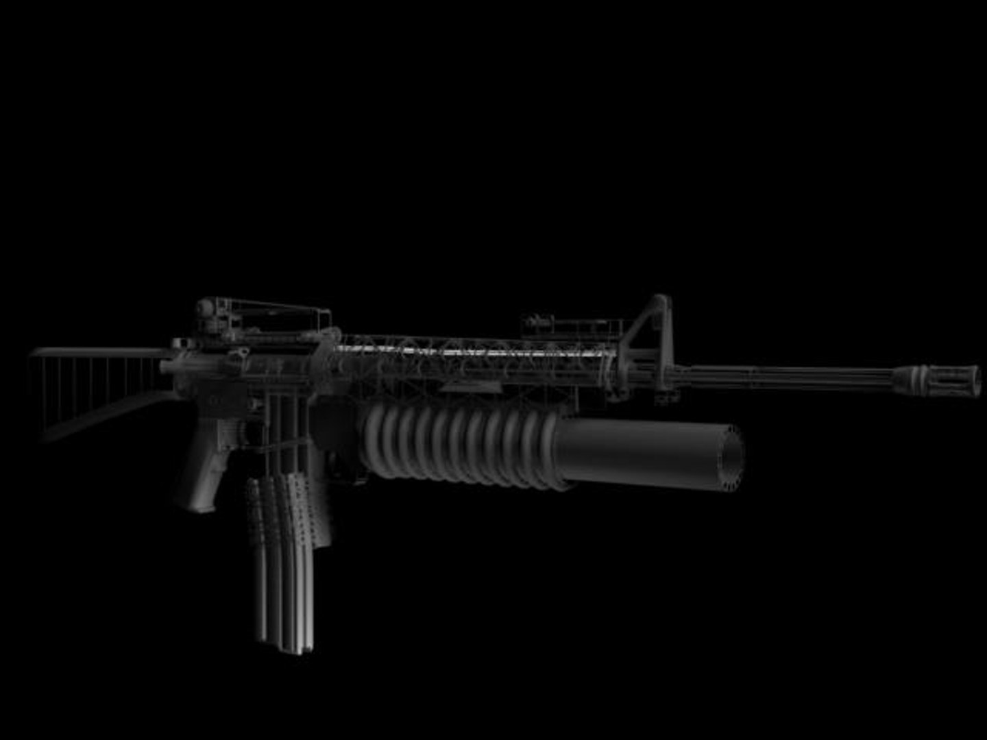 M 16 Scarface 3d Model