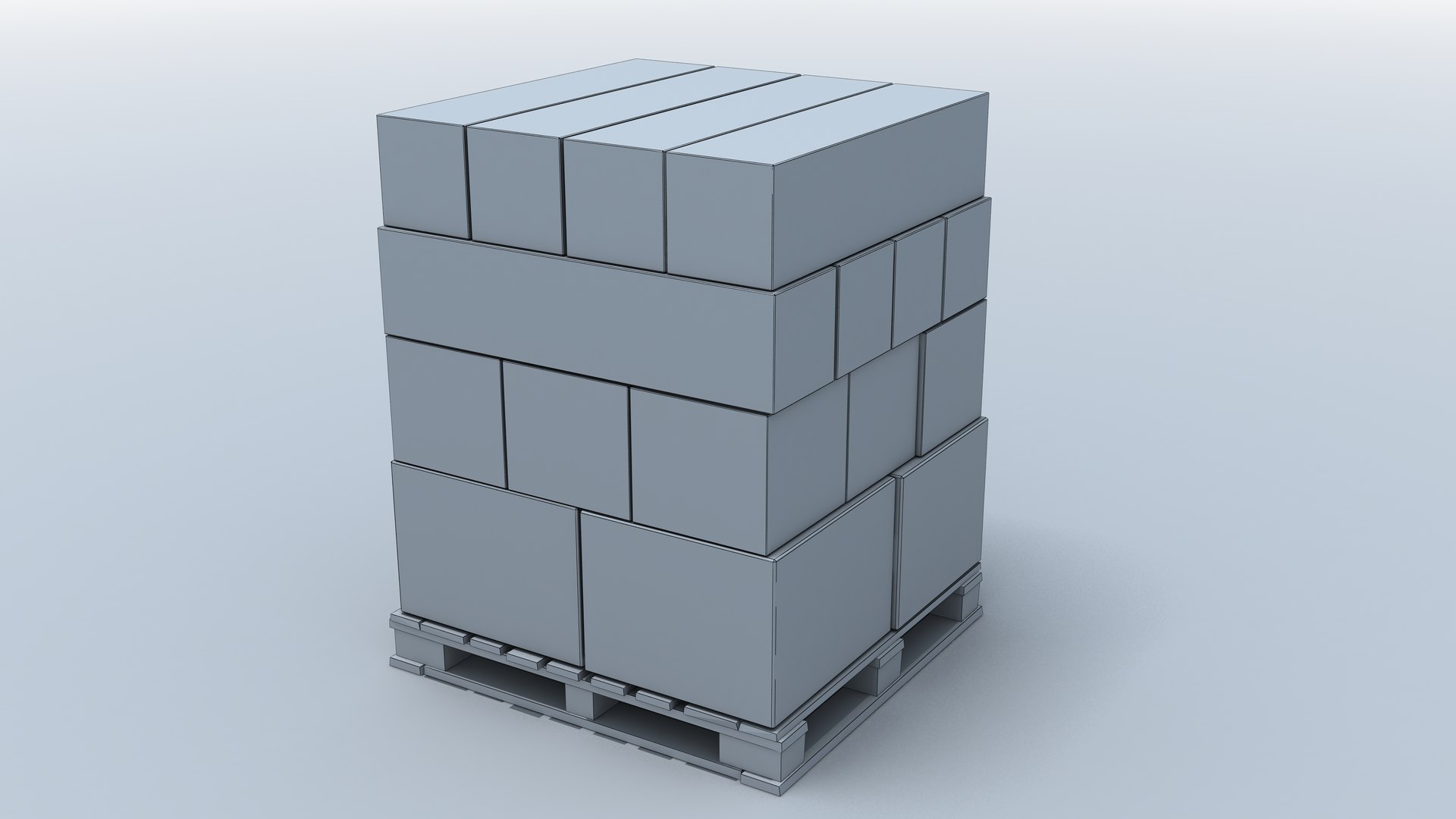 3D Wooden Pallet Stacked Boxes Model - TurboSquid 1502902