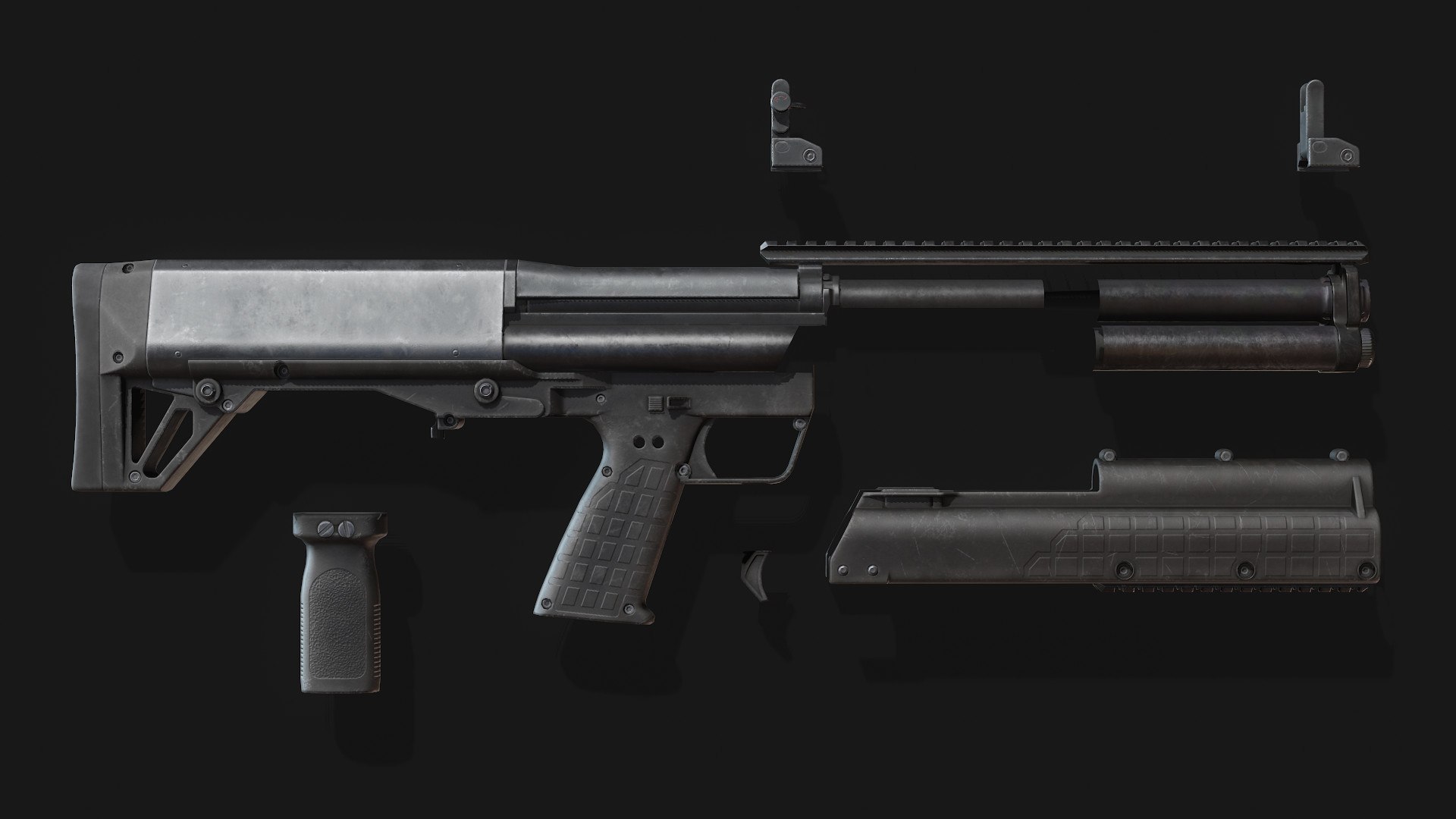 3D Kel-tec Ksg Shotgun Model - TurboSquid 1247168