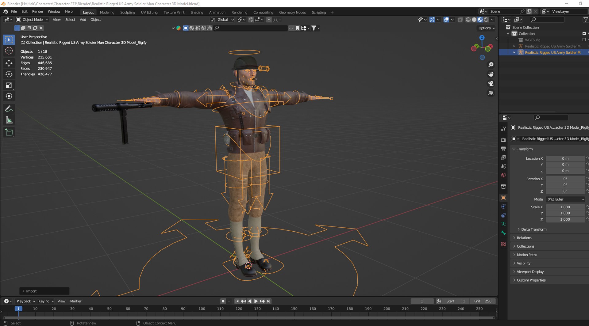 3D Realistic Rigged US Army Soldier Man Character 3D Model - TurboSquid ...