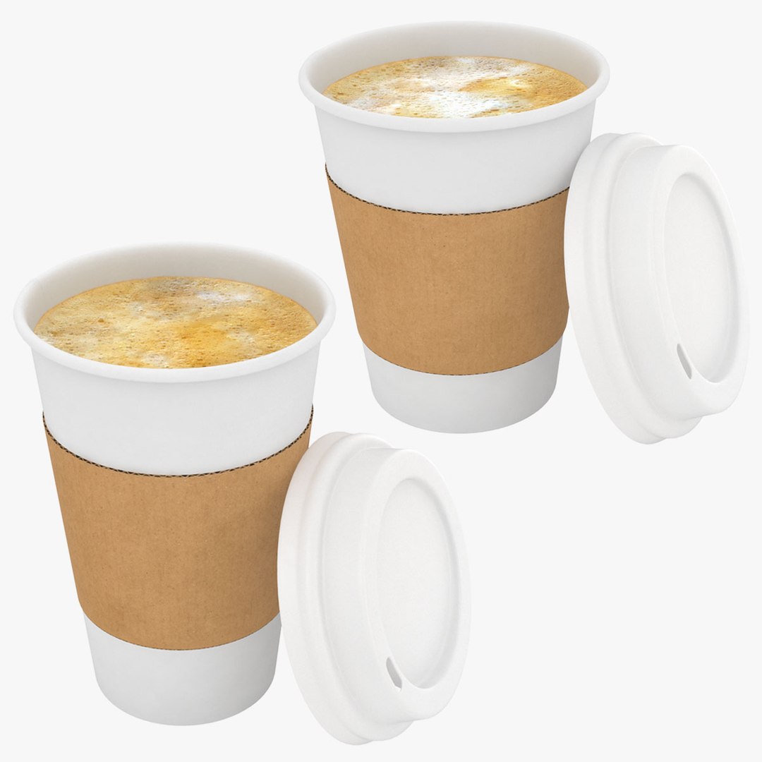 Paper Coffee Cup With White Lid Collection 3D Model - TurboSquid 2208467