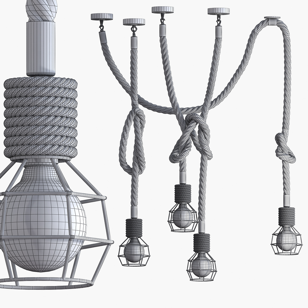 3d model chandelier loft rope