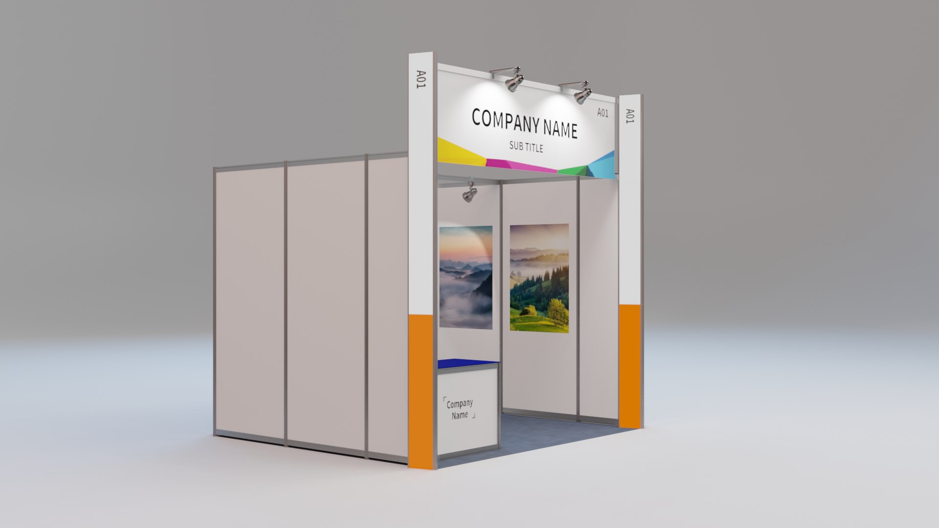 3D Exhibition Trade Show Booth Basic Side Triangle Sign - TurboSquid ...
