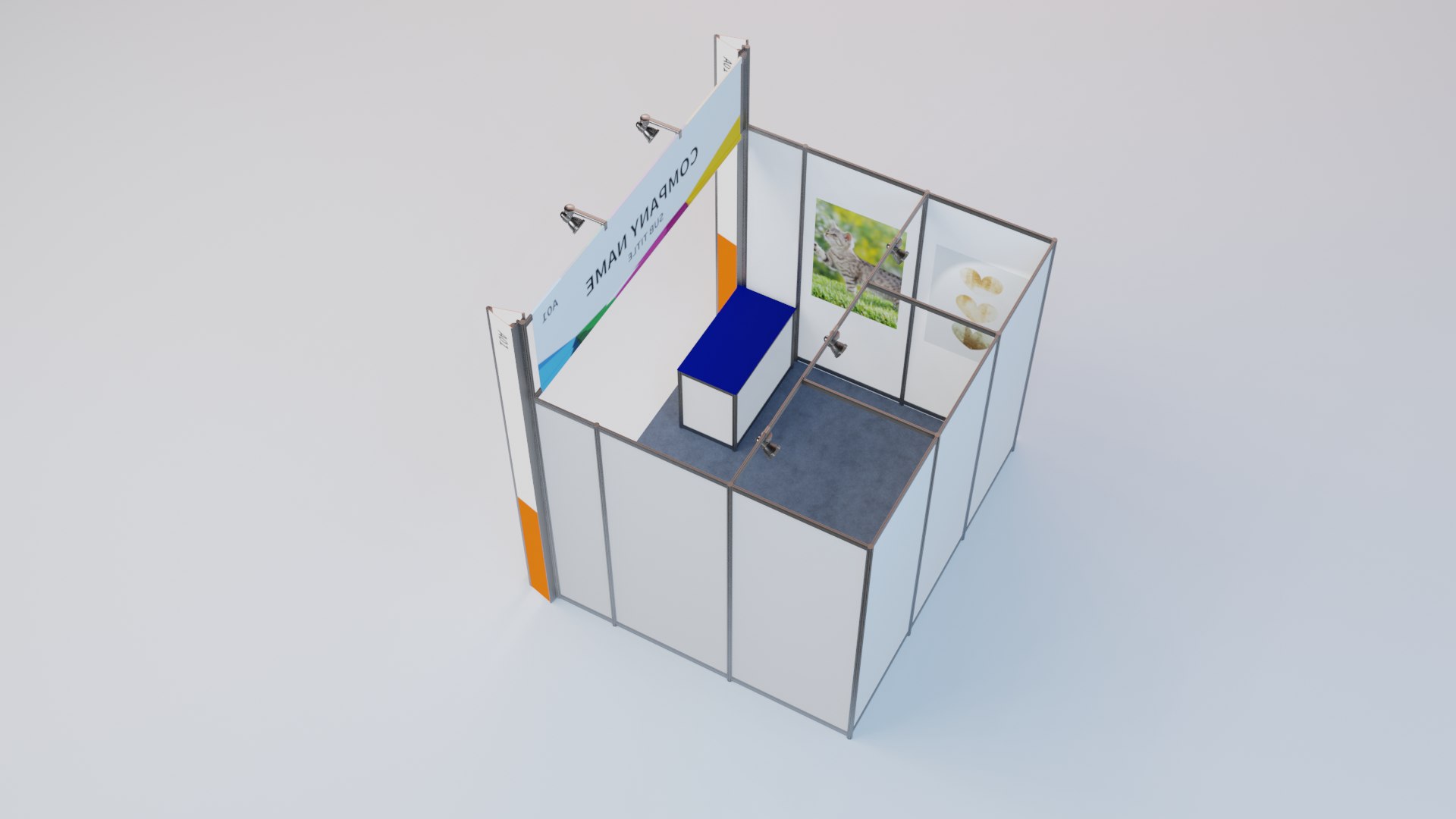 3D Exhibition Trade Show Booth Basic Side Triangle Sign - TurboSquid ...