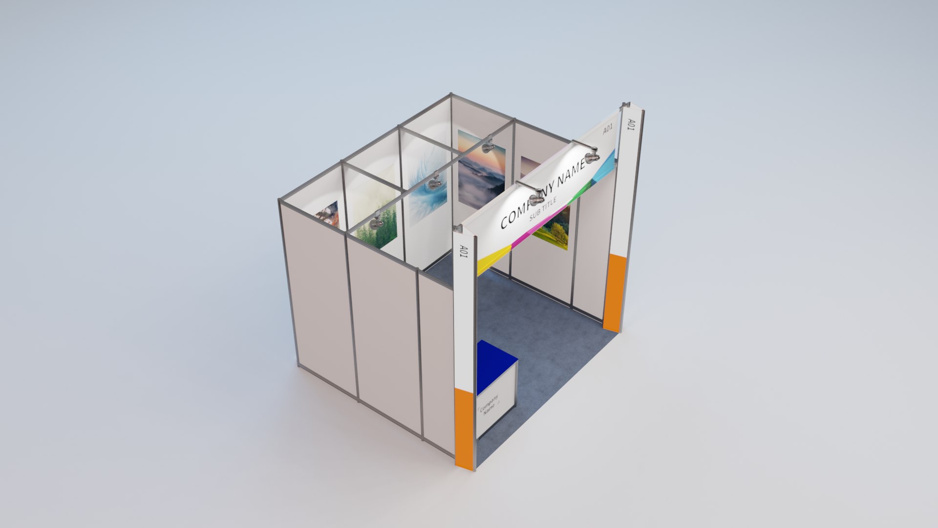 3D Exhibition Trade Show Booth Basic Side Triangle Sign - TurboSquid ...